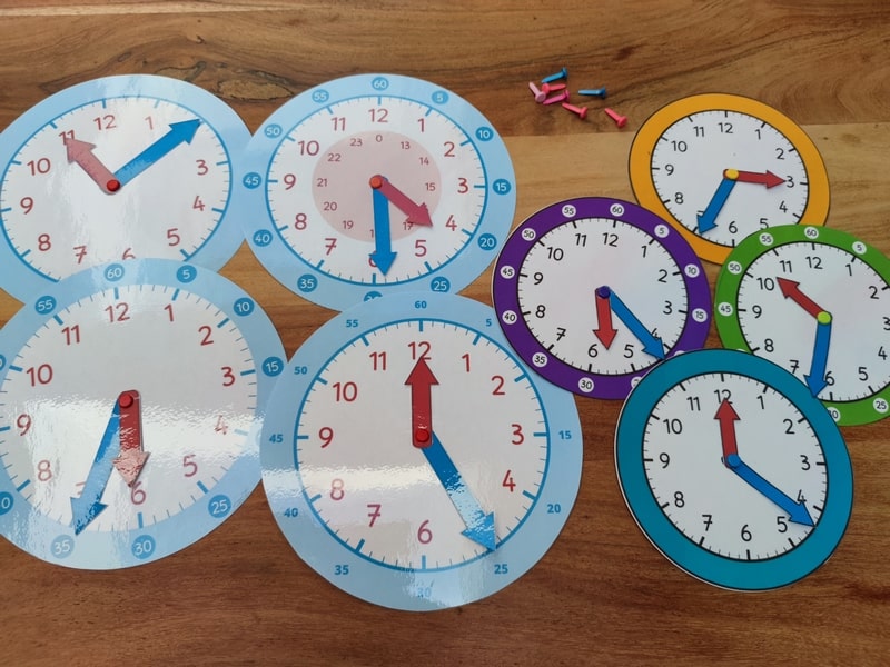 2 grandes horloges à imprimer (avec les minutes et les heures de l ...